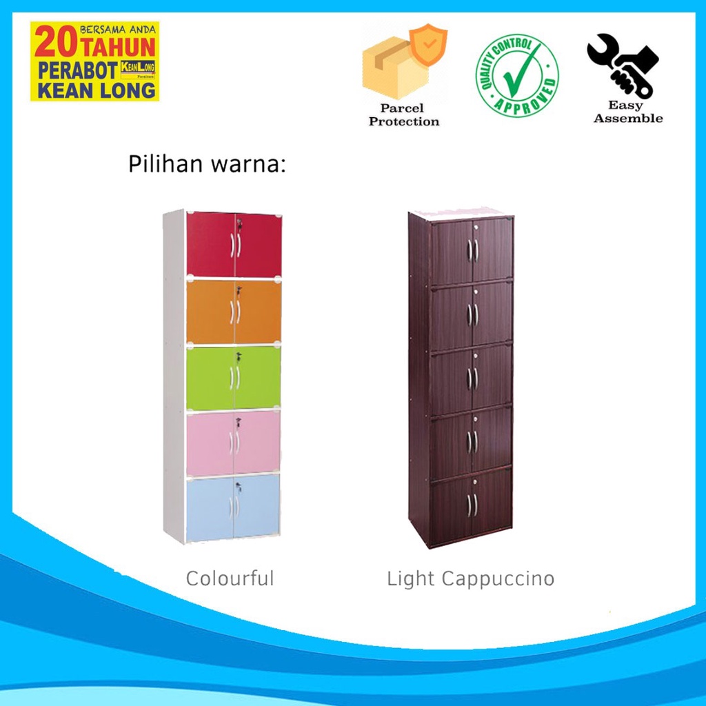 KLSB Almari 10 Pintu / Almari Serbaguna dengan Kunci/ 10 Door Storage ...