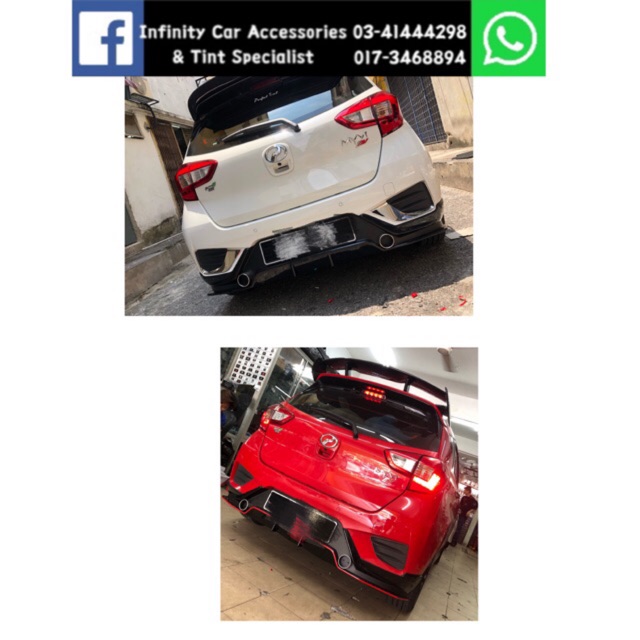 Perodua Myvi 2018-2020 rear skirt Diffuser lip bodykit V3 | Shopee Malaysia