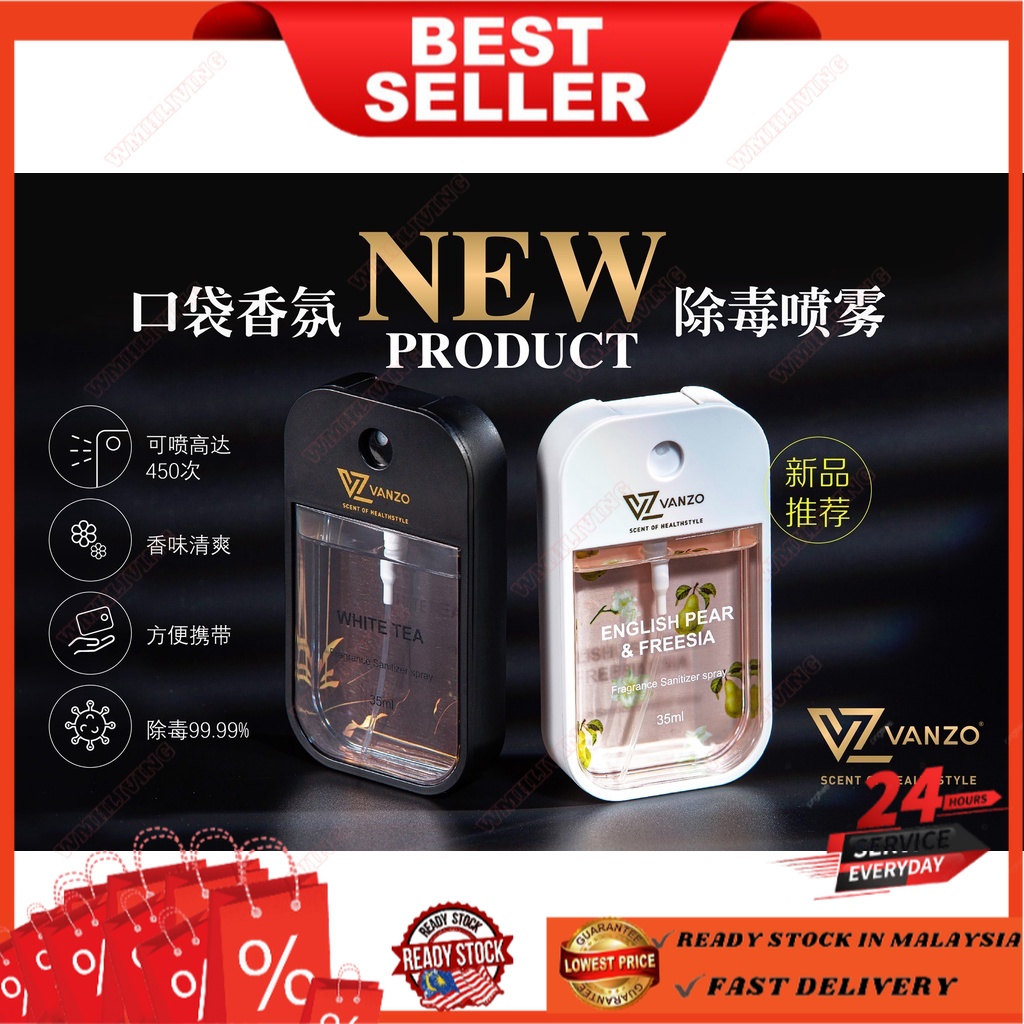 🔥READY STOCK🔥NEW Vanzo Pocket Fragrance Sanitizer Spray White Tea ...