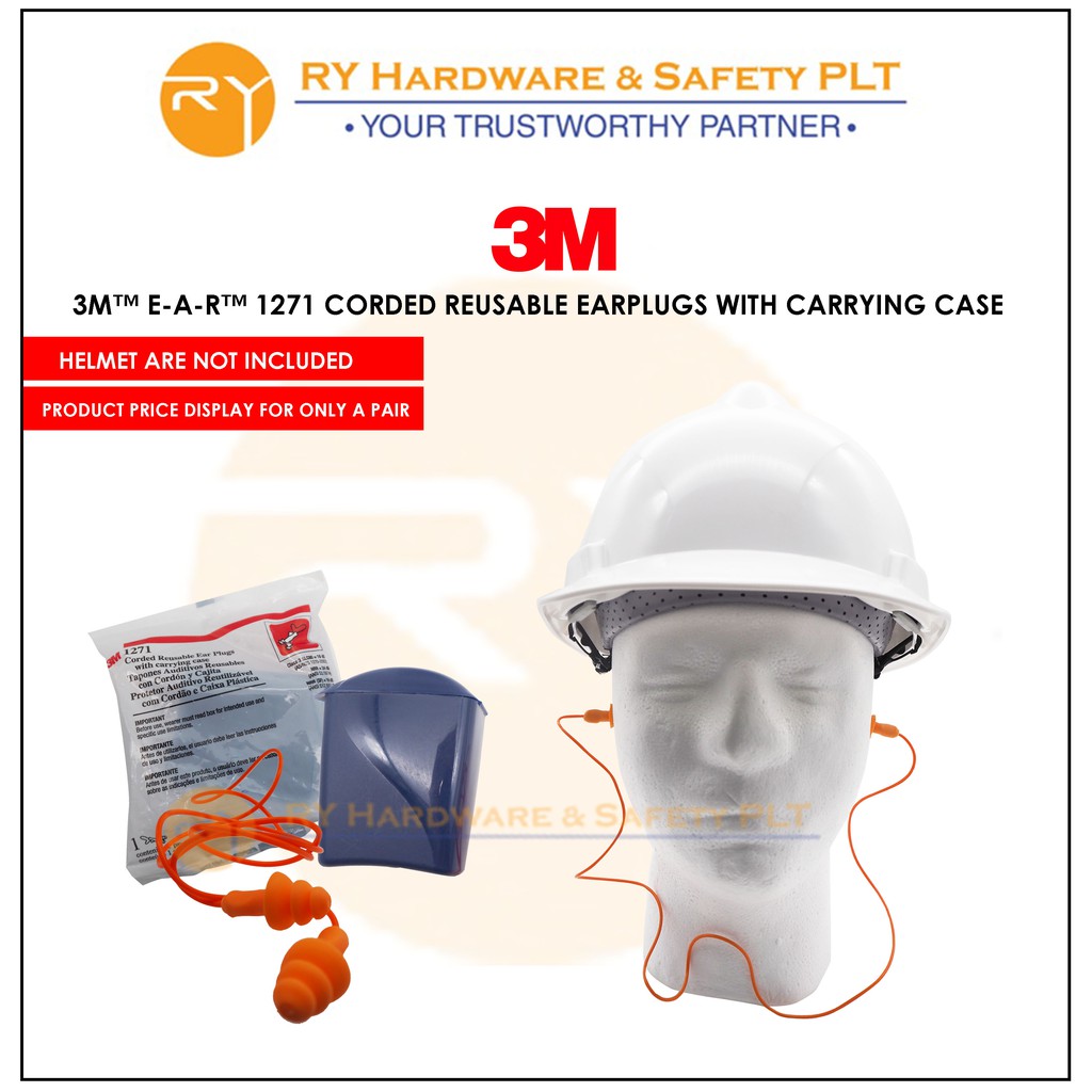 3M™ E-A-R™ 1271 CORDED REUSABLE EARPLUGS WITH CARRYING CASE | ALAT ...