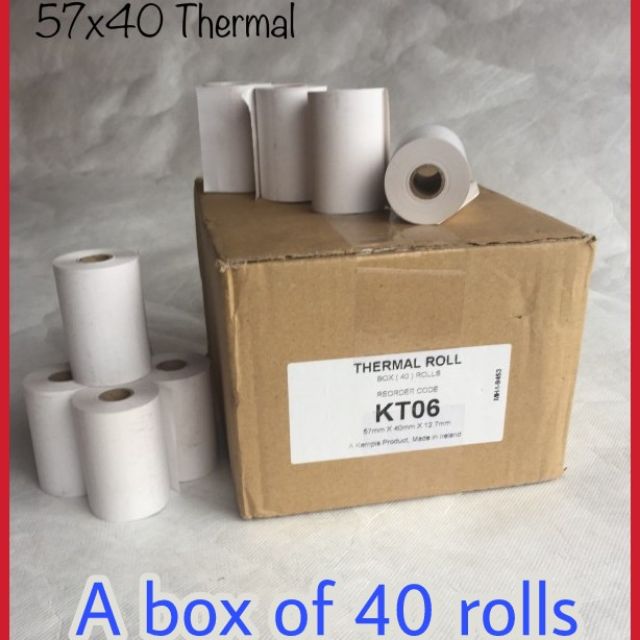 [10/20/40 rolls]57*40mm Thermal Receipt Paper Roll Kertas fit 58mm ...
