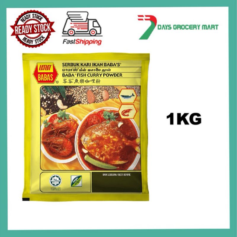 7DAYS: Baba's Serbuk Kari Ikan (Curry Powder) 1kg/pkt/Babas Kari Ikan ...