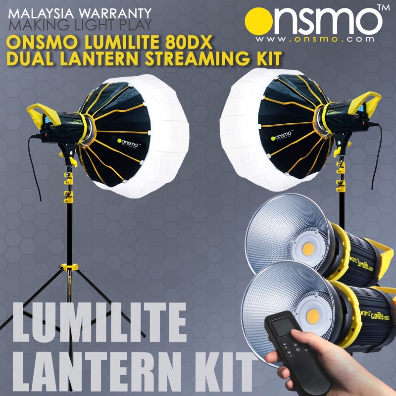 Onsmo Lumilite 100DX and 150DX Pro VIDEO LED Lantern Live Streaming Kit ...