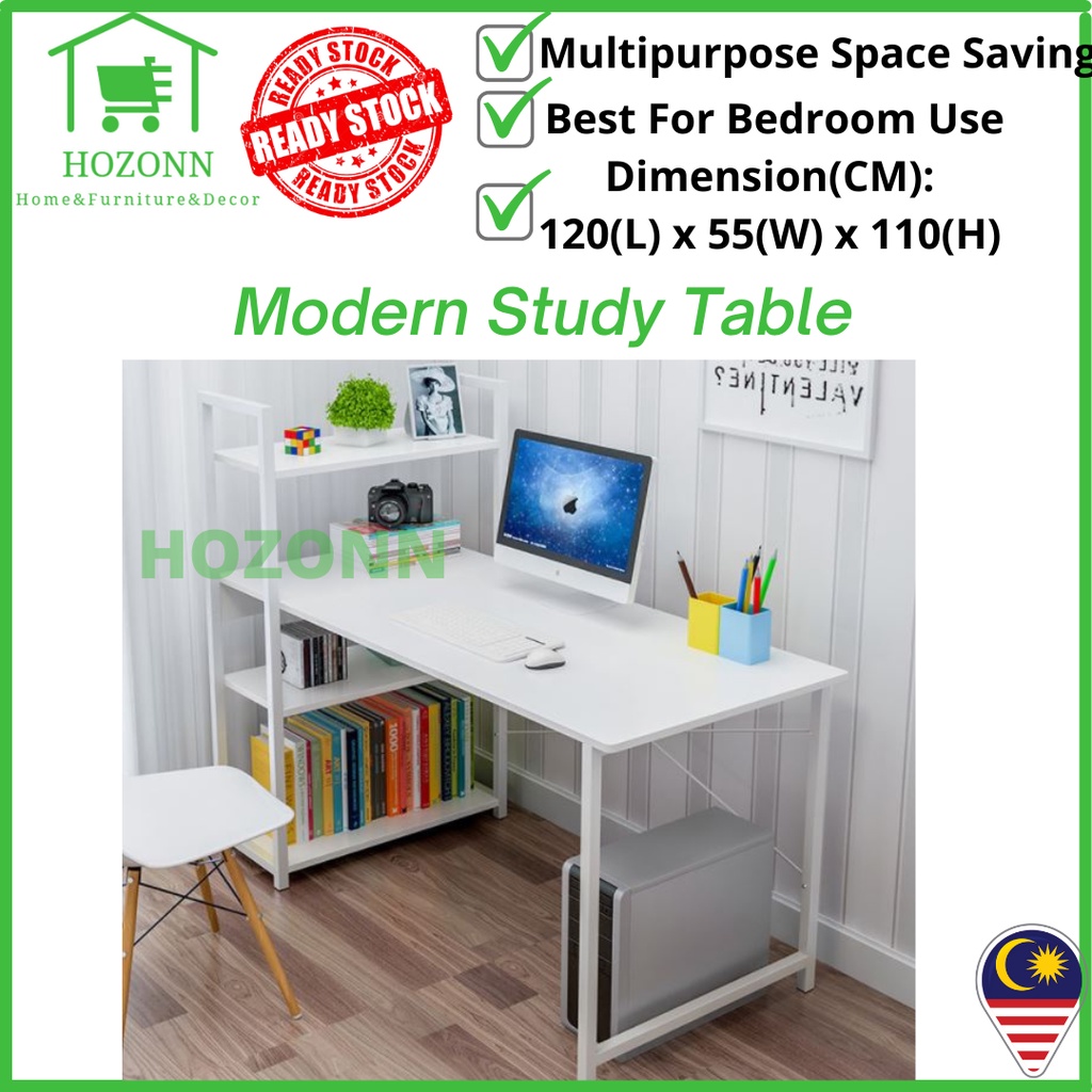 HOZONN Study Meja Computer Study Desk Writing Desk Office Table With ...