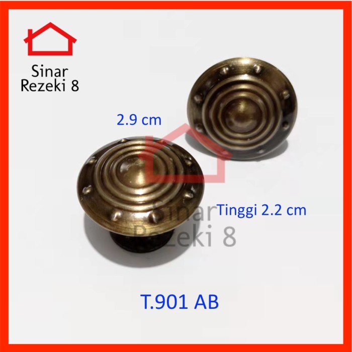 Antique 901 AB Drawer Pulls / Vintage Round Cupboard Knob Handles ...