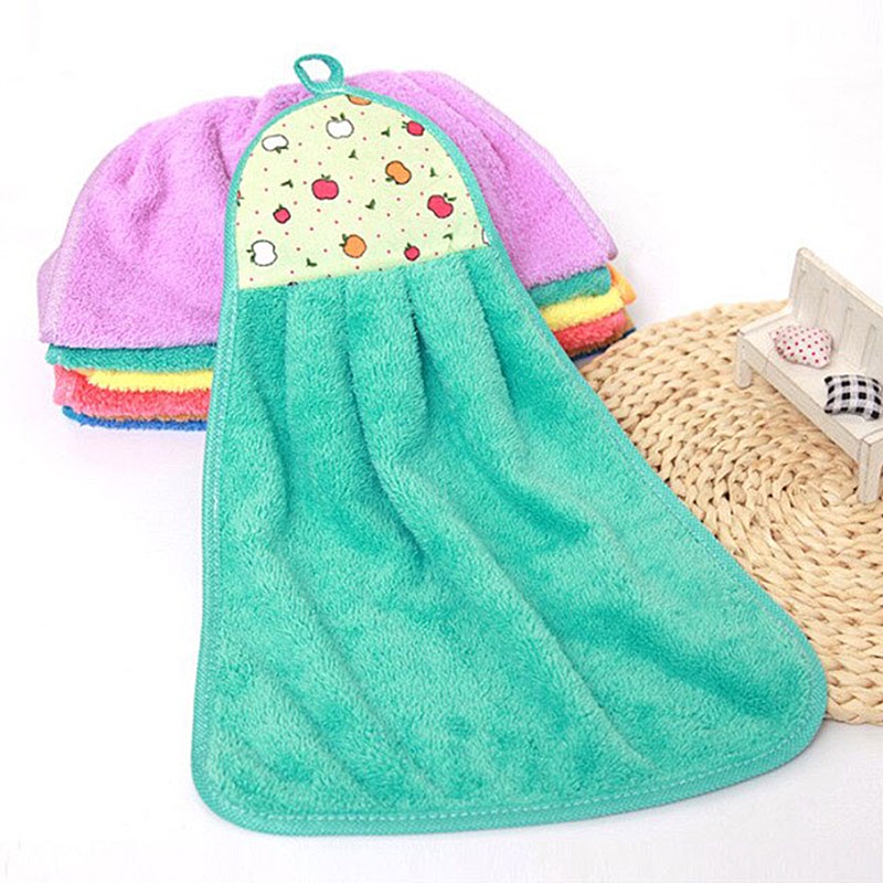 𝗖𝗢𝗥𝗔𝗟 𝗩𝗘𝗟𝗩𝗘𝗧 》 Ultra Thick Absorbent Microfiber Hanging Hand Kitchen ...