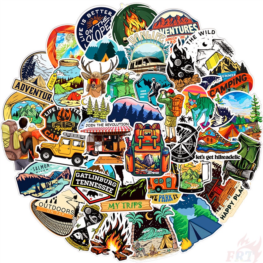 50Pcs/Set Outdoor Hiking Adventure Travel Series 05 Stickers DIY ...
