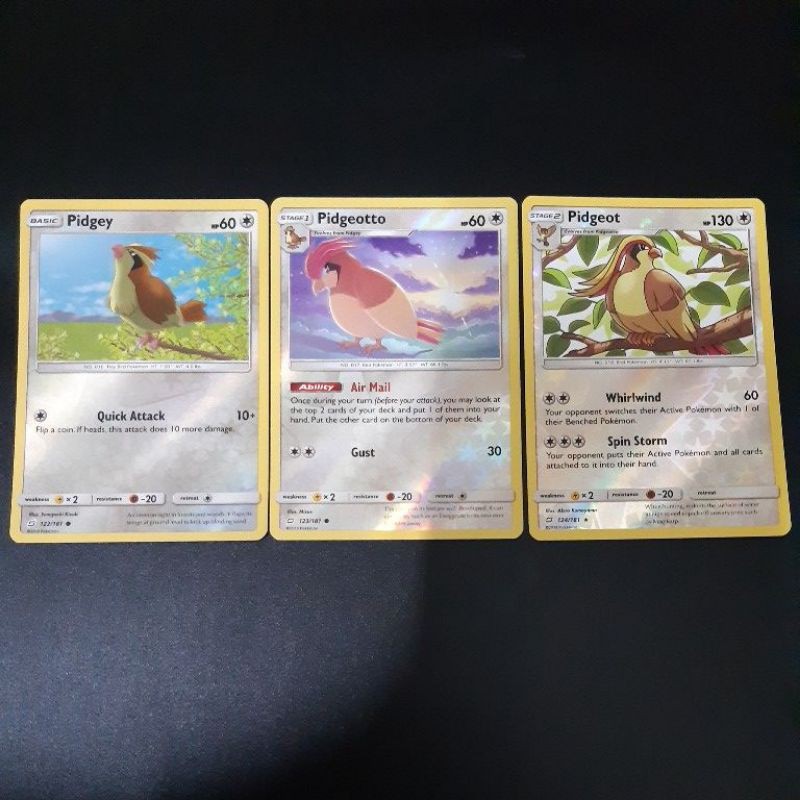 Pokemon Card TCG : Pidgeot 124/181, Pidgey, Pidgeotto - set of 3 cards ...