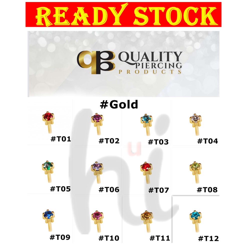 Q-4 American Gold Anti Allergic QPP Stainless Steel Earring Ear stud ...