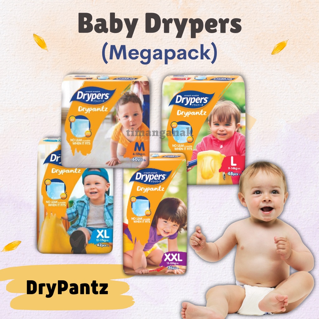 DRYPERS DRYPANTZ PANT MEGA PACK / BABY DIAPERS | Shopee Malaysia