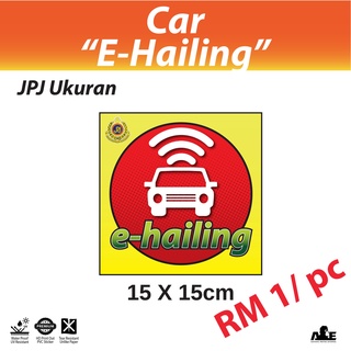 E-Hailing | Sticker | Static Cling | Car | Kereta | JPJ Size | Tahan ...