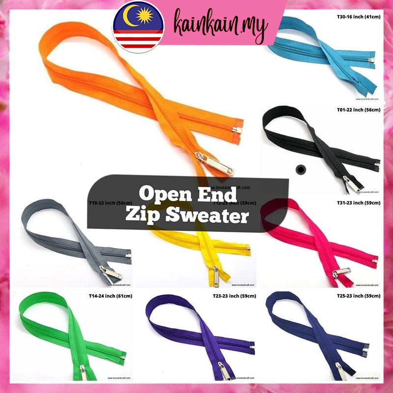 🌸 Open End Zip 18-24 inches | Shopee Malaysia