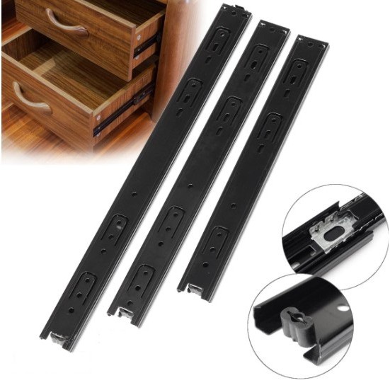 Full Extension Drawer Slide 10” to 24”Roller Runner Wheel Rail Roda ...