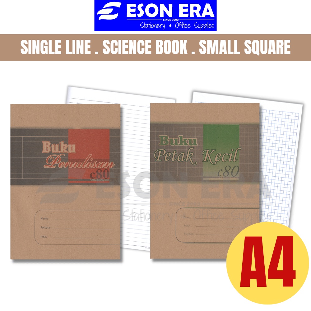Exercise Book A4 80pages Buku Latihan Science / Single Line / Small ...