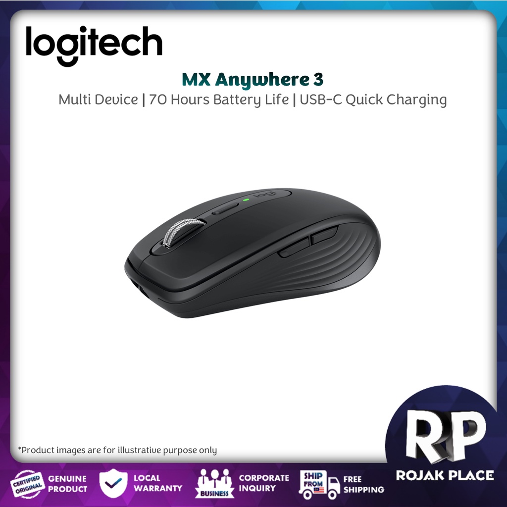 Logitech MX Anywhere 3 Compact Wireless Performance Mouse Magnetic ...