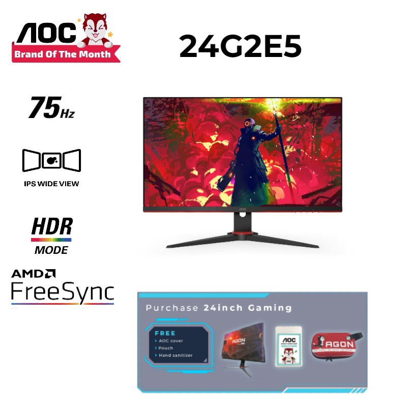 # AOC 24G2E5 IPS 1ms 75Hz FHD FreeSync Gaming Monitor # READY STOCK ...
