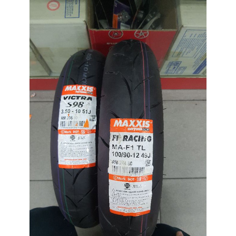 MAXXIS F1/S98 SPORT/PLUS RACING SCOOTER TYRE 350-10 100/90-12 110/70-12 ...