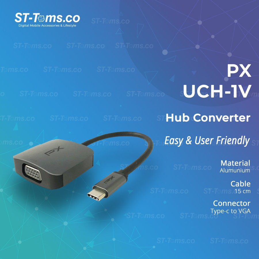 Px UCH1V Hub Type C To VGA Converter Adapter Hub Full HD | Shopee Malaysia