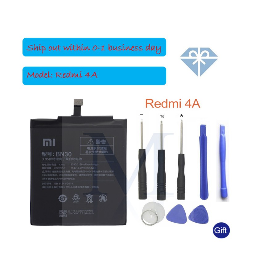 100% ORIGINAL XiaoMi Redmi BN30/BN40/BN42/BN44 BATTERY+OPENING TOOLS ...