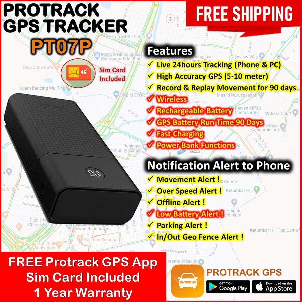 Protrack GPS Tracker PT07P Wireless and Portable | Shopee Malaysia