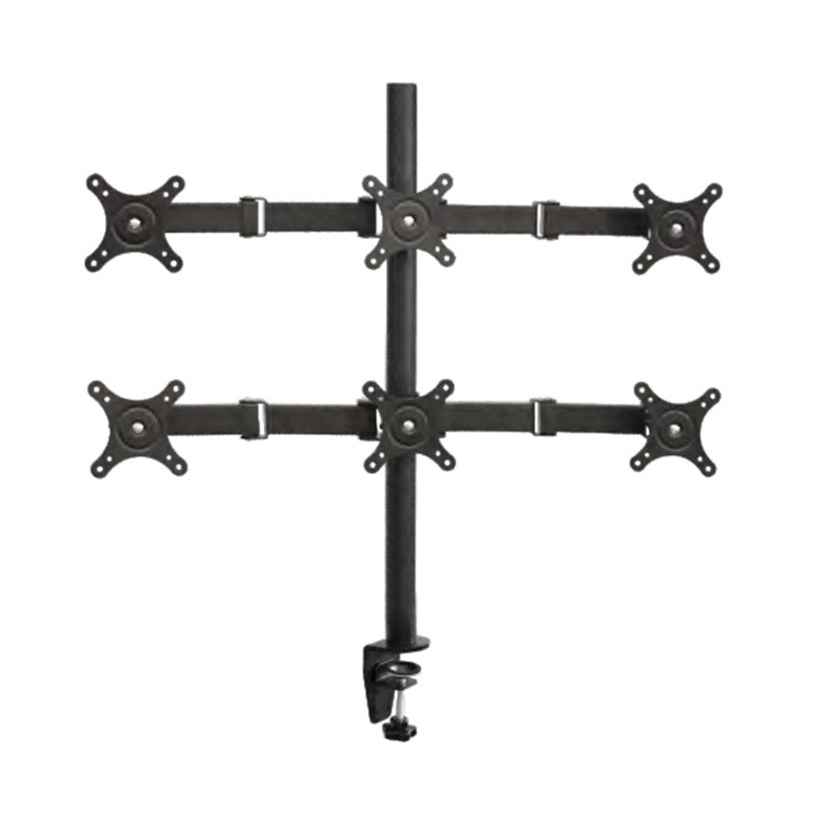 Public 6 Monitor Arm Rack Table Desk Stand Mount Adjustable tilt Gaming ...