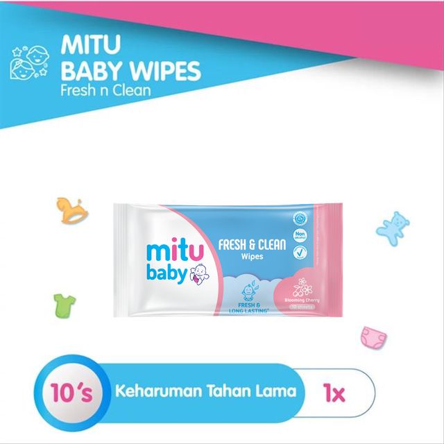 [10 Sheets] MITU BABY FRESH & CLEAN WIPES BLOOMING CHERRY 10'S | Shopee ...