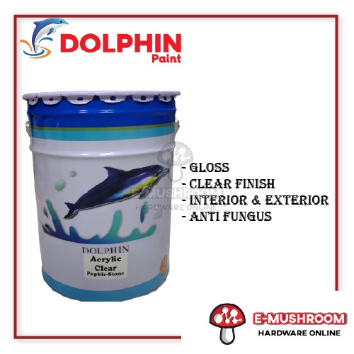 Dolphin Paint Acrylic Clear Pepble-Stone - 15Litre (Gloss / Soft Matt ...