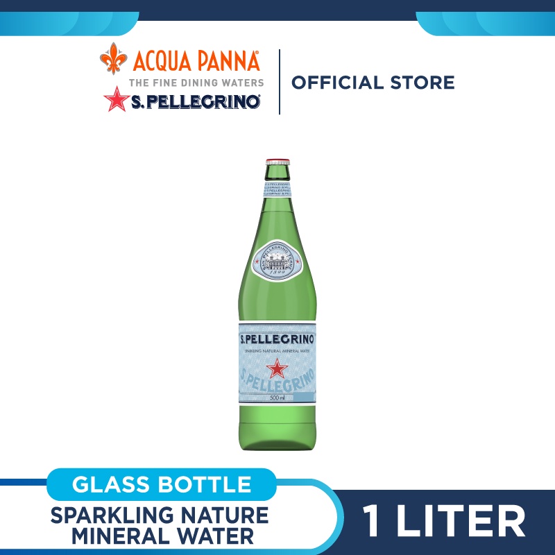 S.Pellegrino Sparkling Natural Mineral Water Glass Bottle (1L) | Shopee Malaysia