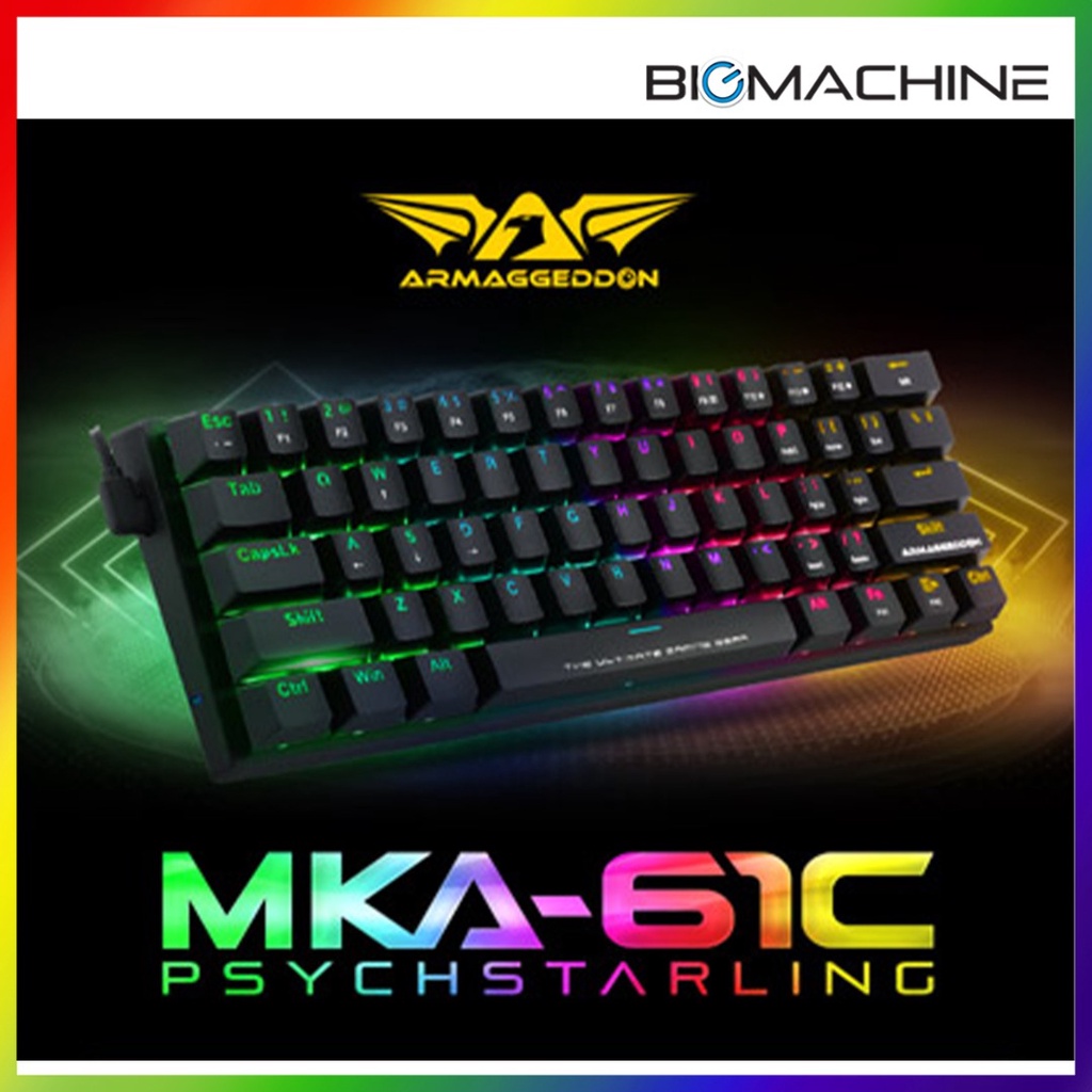 Armaggeddon MKA-61C Pyschstarling Blue Switch 61 Keys Mechanical ...