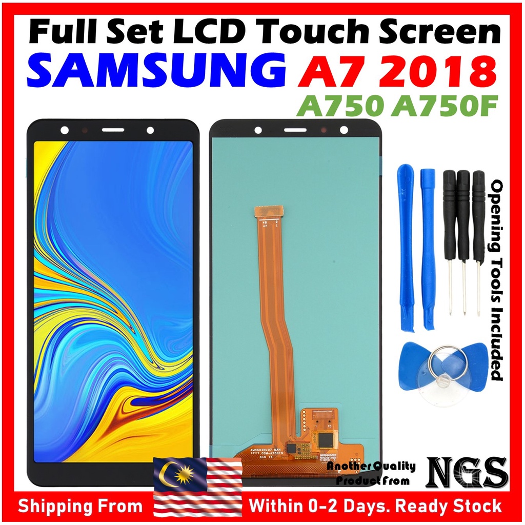 AMOLED Full Set LCD Touch Screen Compatible For SAMSUNG Galaxy A7 2018 A750 A750F with Opening ...