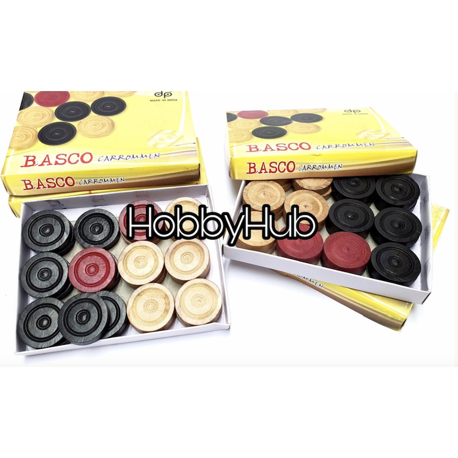 Premium Tournament Carrom Men (High Grade Wooden Tournament Carrom Men ...