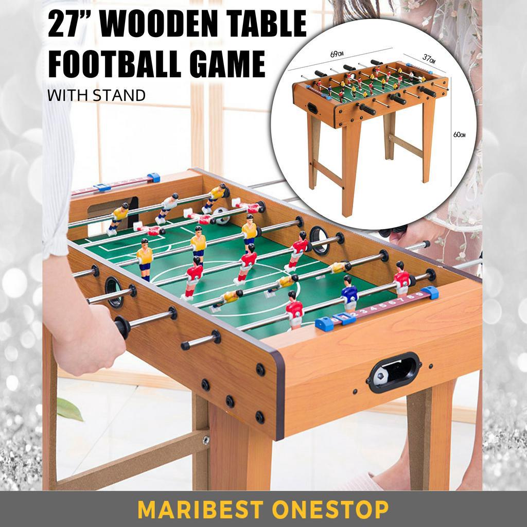 27" WOODEN TABLE FOOTBALL GAME WITH STAND FOOSBALL SOCCER TABLE GAME ...