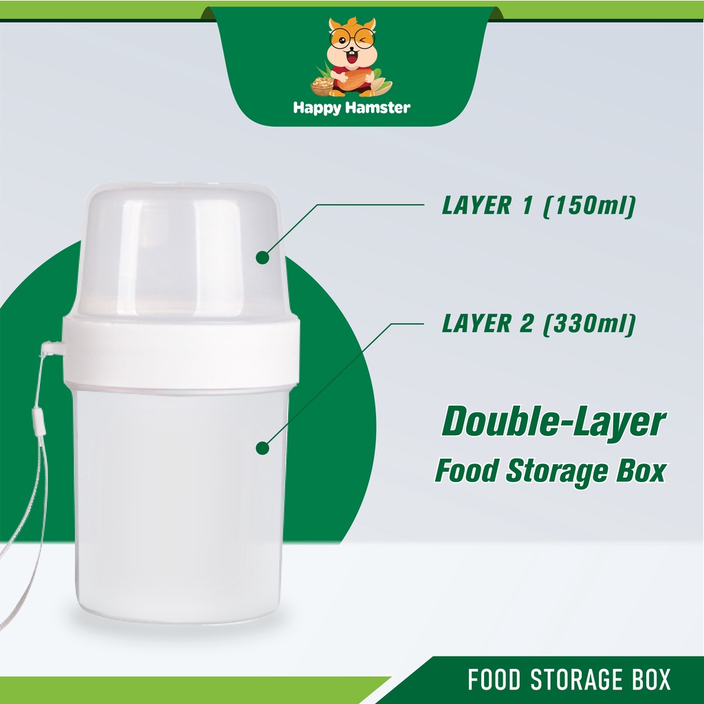 Portable-Double Layer-Container Storage Box-Mixed Nut-Milk-Yogurt-Oat ...