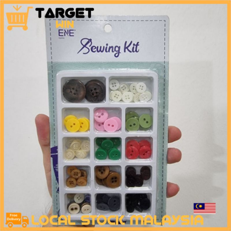 Sewing Kit Mixed Pelbagai Button Baju Cloth Mixing Size Color Butang ...