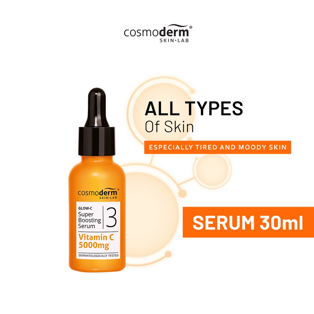 Cosmoderm Glow-C Vitamin C 5000mg Super Boosting Serum 3 (30ml ...
