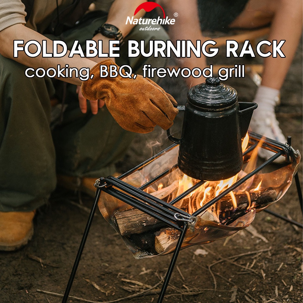 Naturehike Foldable Fire Rack Portable BBQ Cooking Firewood Grill Stove ...