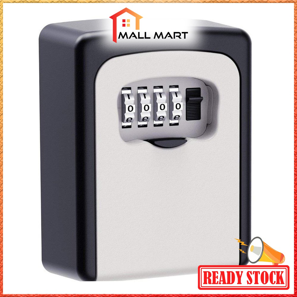 MallMart 4 DIGIT Password Key Storage Box Wall Mounted Safety Lock Tool ...