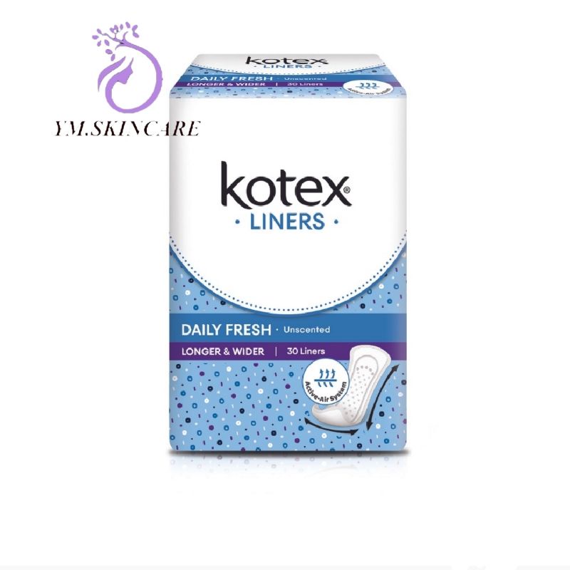 Kotex Liners Daily Fresh Unscented Longer & Wider 30 Liners 17.5cm ...