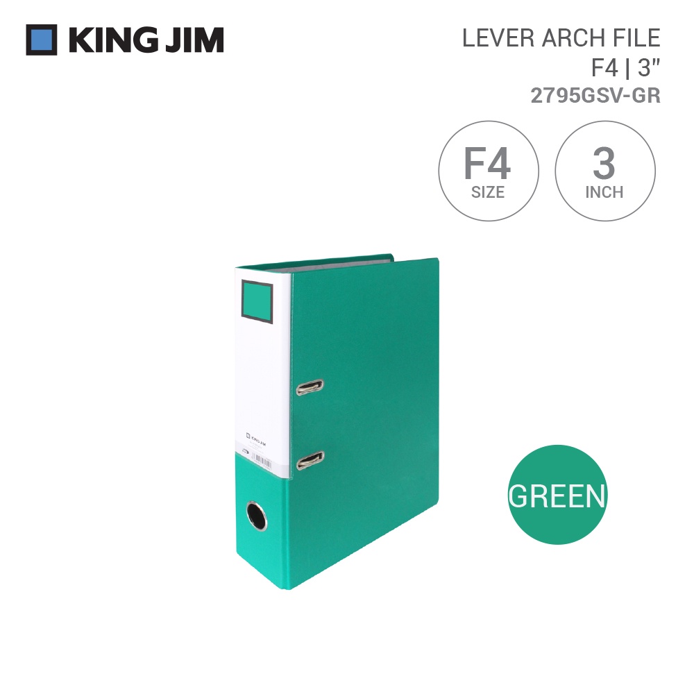 KING JIM 2795GSV Lever Arch File F4 | 3 Inch (Approx. Capacity 500 ...