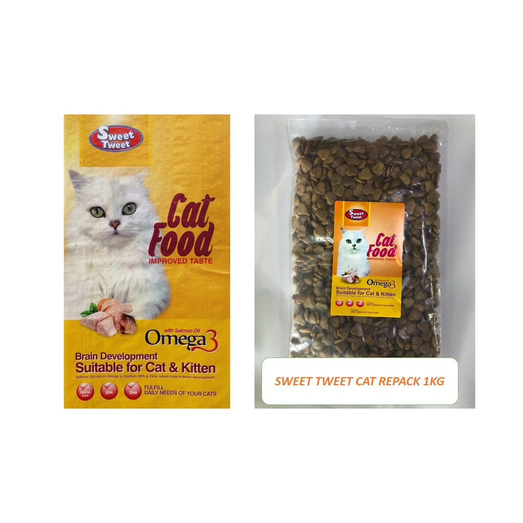 1KG Loose Pack SWEET TWEET CAT FOOD REPACK 1KG- TANPA PEWARNA/ MAKANAN ...