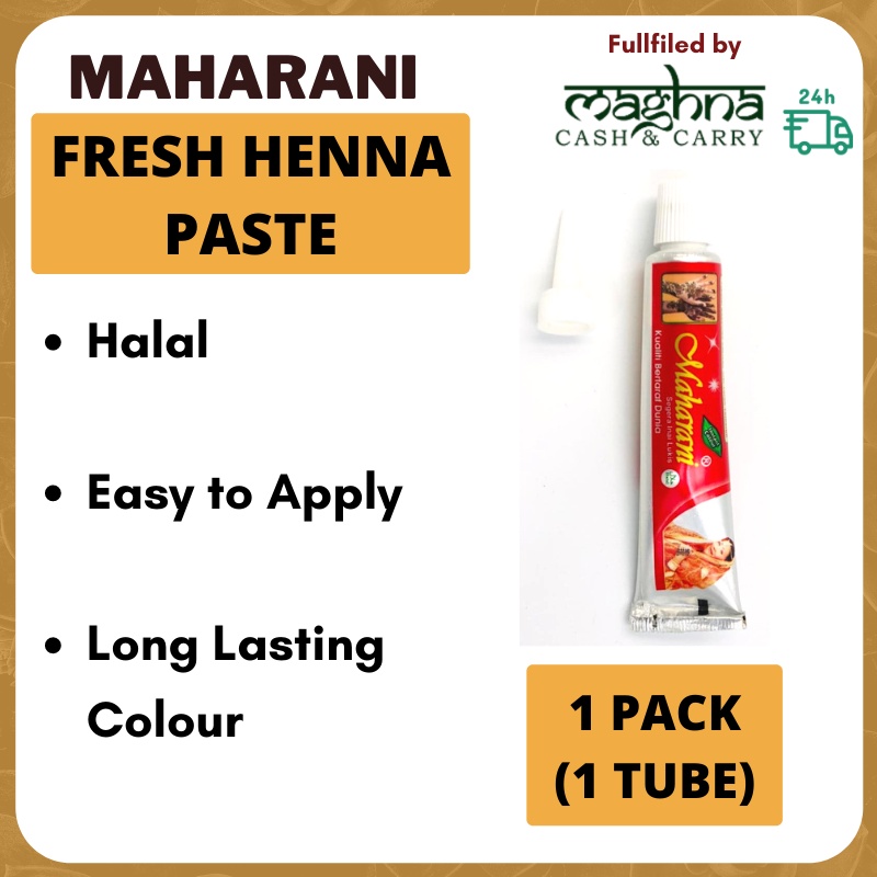 Maharani Temporary Mahendi/ Fresh Henna Paste (Tube) - 1 Box (1 tube ...