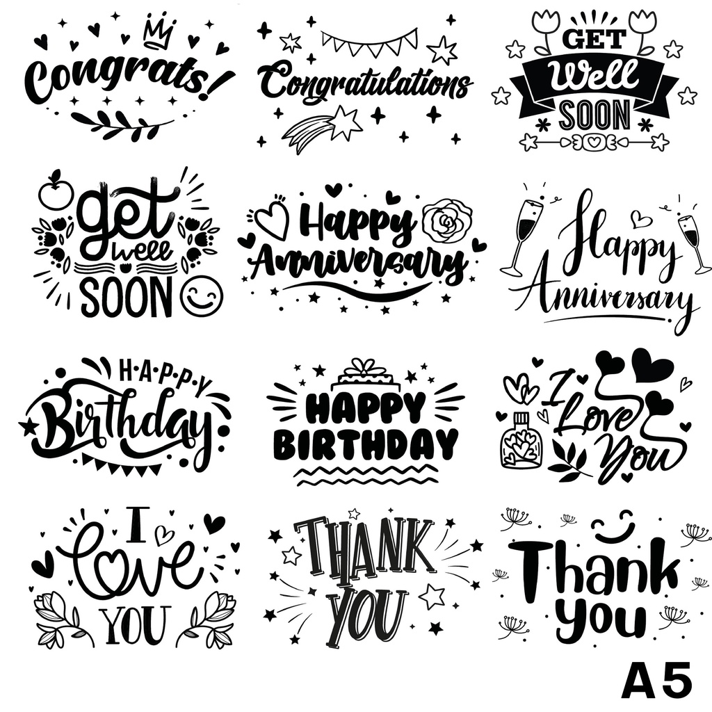 SHIOK B1F1 A5 Balloon Sticker Congratulation GetWellSoon Anniversary ...