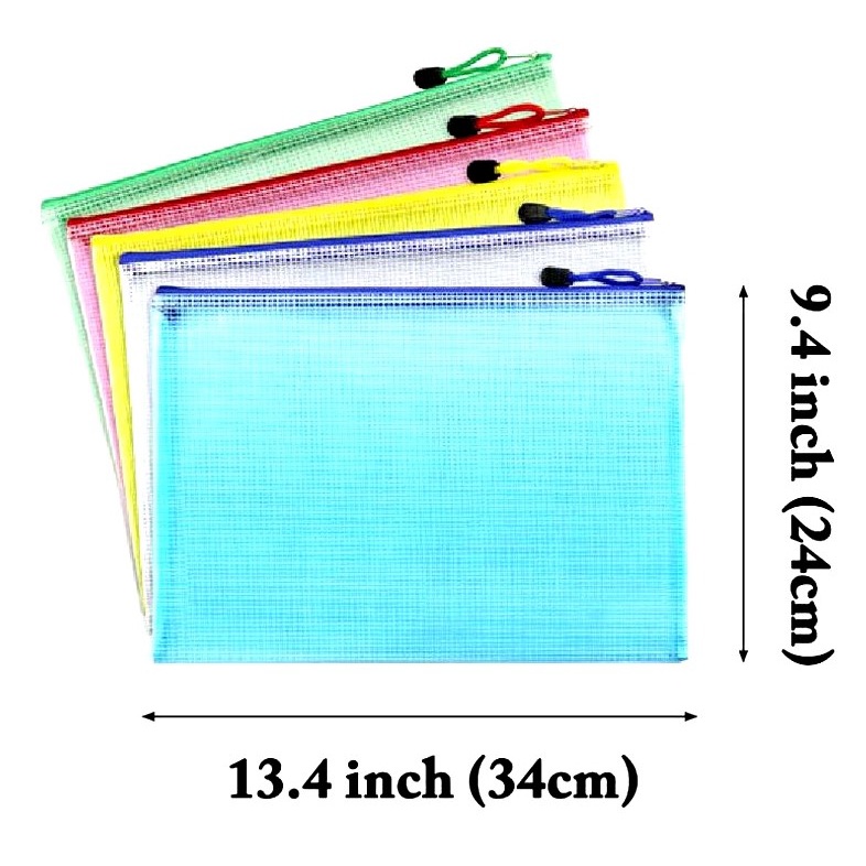 Office File Zip File Transparent Plastic Mesh Net Bag Zip Bag/ Document ...