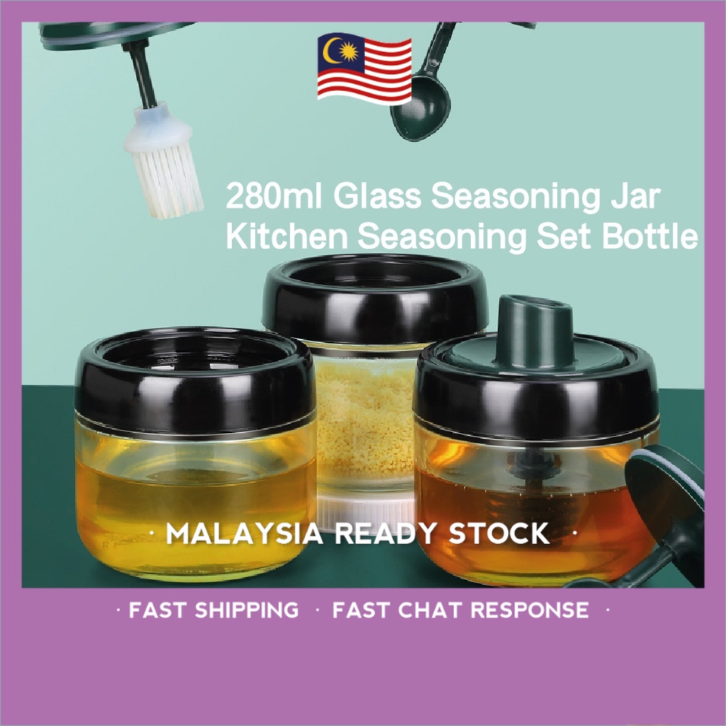 🇲🇾 𝙍𝙚𝙖𝙙𝙮 𝙎𝙩𝙤𝙘𝙠 | Kitchen 280ml Glass Seasoning Jar Kitchen Seasoning ...