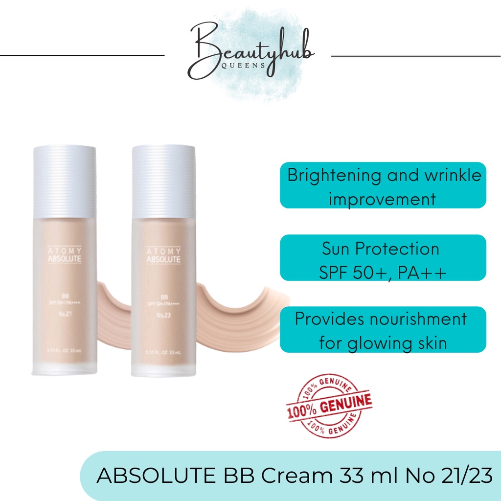 ATOMI ABSOLUTE BB Cream SPF 50+ PA++++ [A.T.O.M.Y] - No.21 BRIGHT / No ...