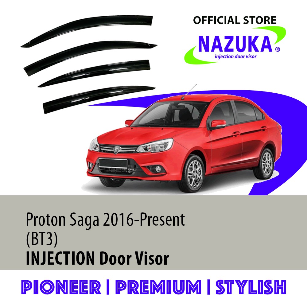 NAZUKA Proton Saga Year 2016 - 2022 3” (Small) INJECTION Door Visor ...