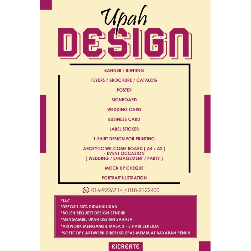 SERVIS UPAH DESIGN IN TREND [PART 1](poster, banner, banting, flyer ...