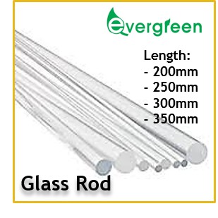 Batang Kacau Kaca/ Glass Rod, Length 150mm, 200mm, 250mm, 300mm, 400mm ...