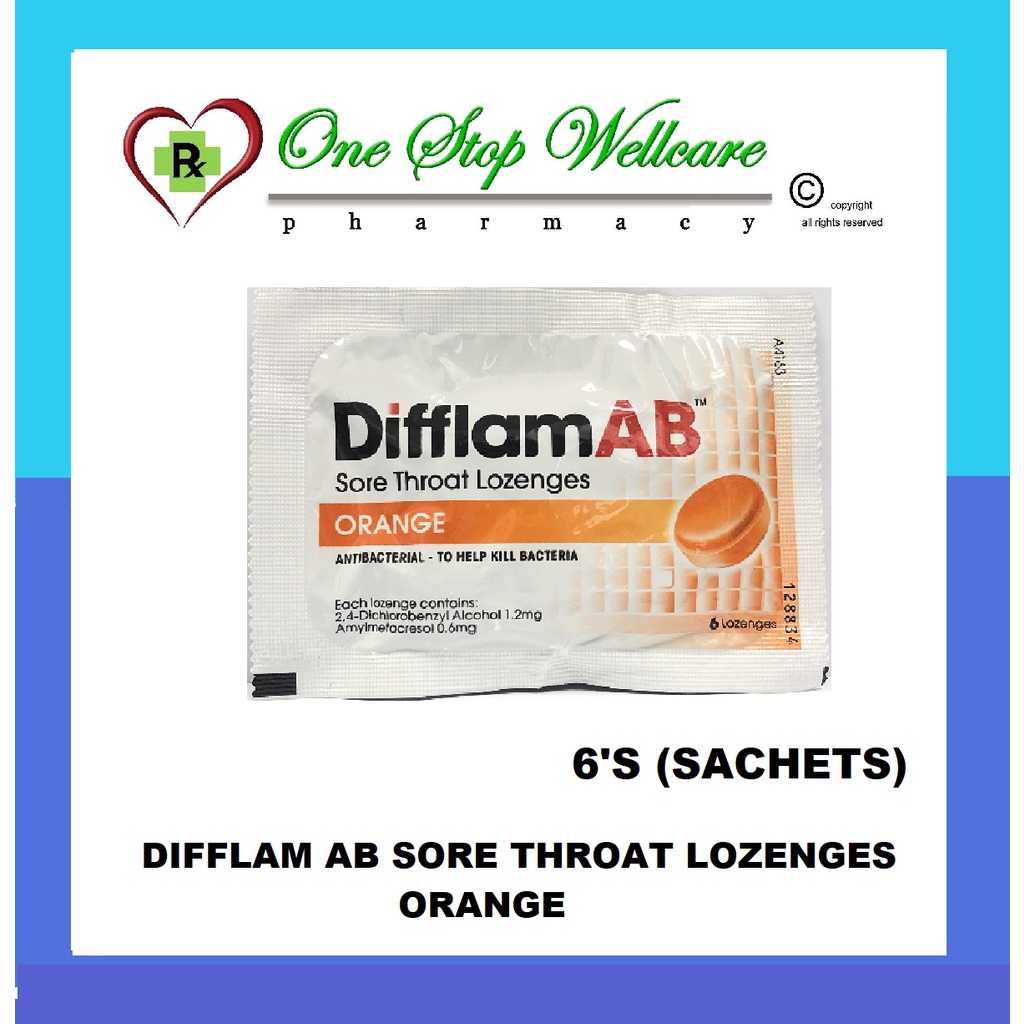 DIFFLAM AB SORE THROAT LOZENGES (ORANGE /BLACKCURRANT /LEMON /HEXTRA ...