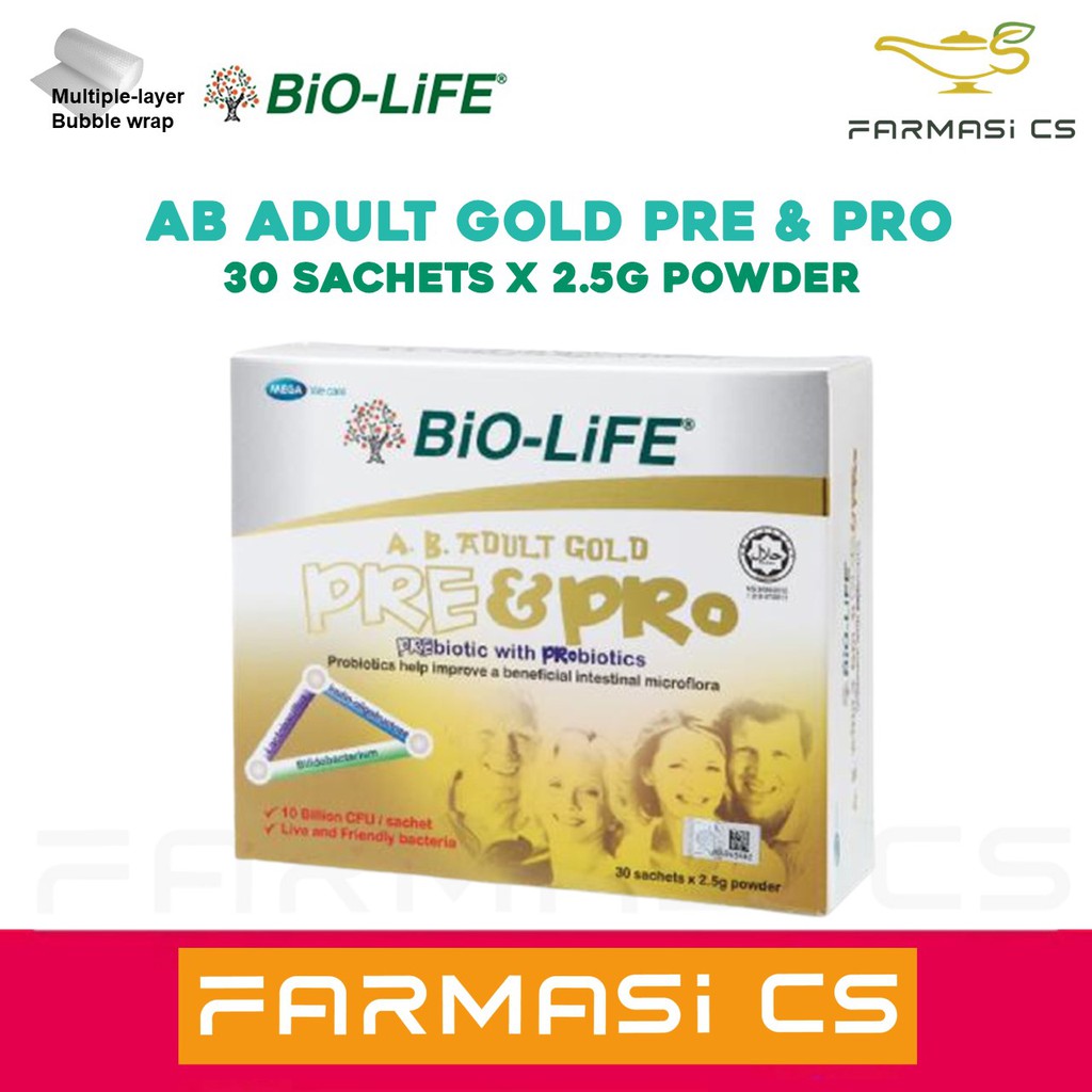 BIO-LIFE AB Adult Gold Pre & Pro ( 30sachets x 2.5g powder ) EXP:01/ ...
